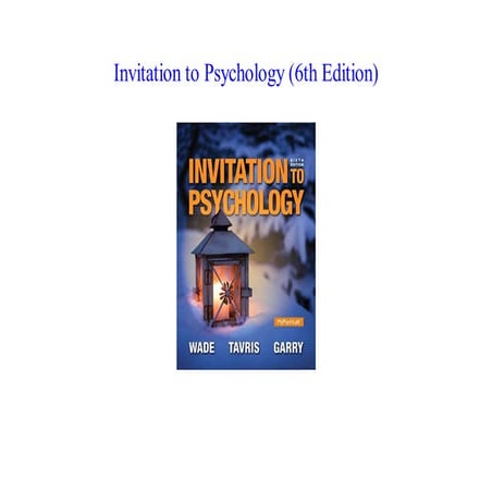 Audio Book Invitation to Psychology (6th Edition) | PDF | Educational ...
