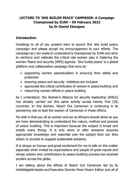 Building Hope for Peace | PDF