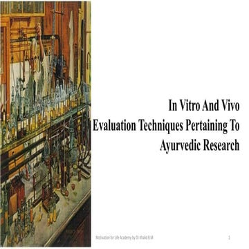 In Vitro and Vivo study in Herbal Drug Research | PPTX