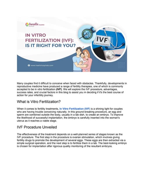 IVF Process And Its Advantages and Disadvantages.pdf | Infertility ...