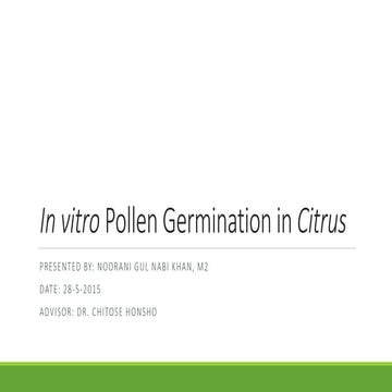 In vitro pollen germination in citrus | PPTX