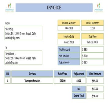 Zayyan Group Invoice Format | PPT