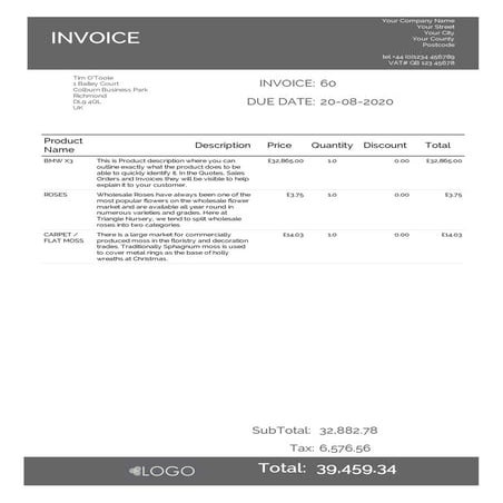 Invoice examples | PDF