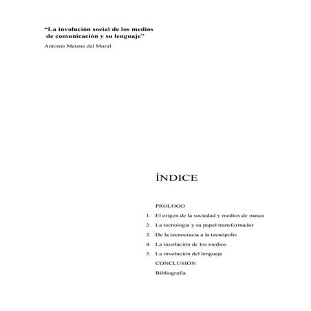 Involución social de los medios de comunicación y su lenguaje - FIC | PDF
