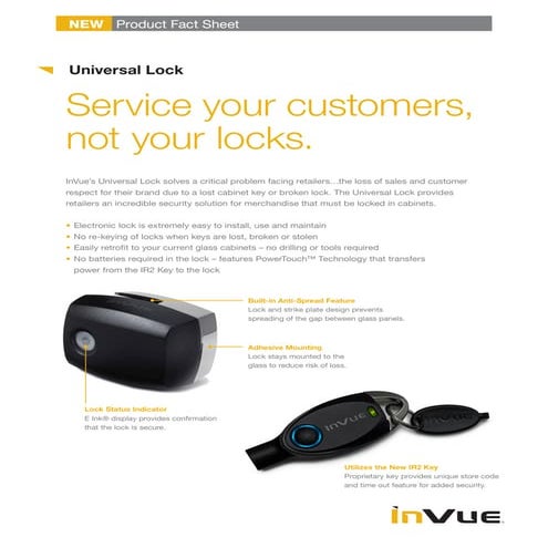 In Vue Cabinet Lock Info Sheet | PDF