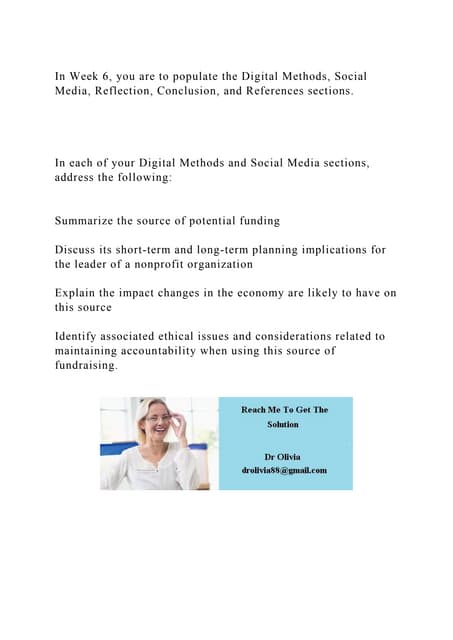 In Week 6, you are to populate the Digital Methods, Social Media, Re.docx In Week 6, you are to populate the Digital Methods, Social Media, Re.docx
