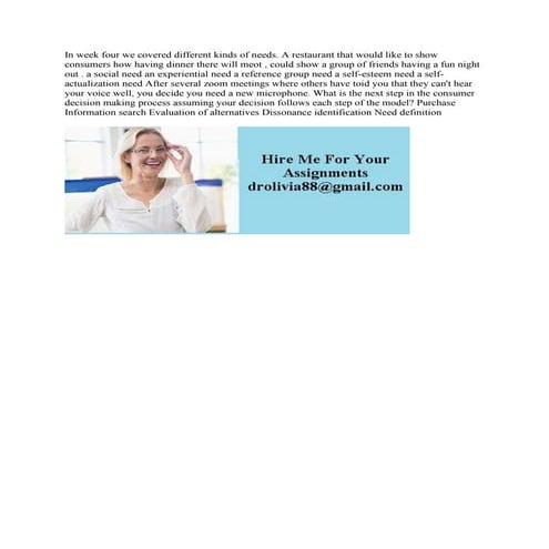 In week four we covered different kinds of needs- A restaurant that wo.pdf