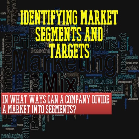 In what ways can a company divide a market into segments | PDF