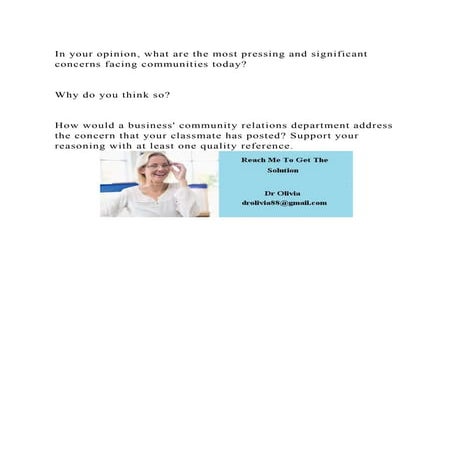 In your opinion, what are the most pressing and significant concerns.docx