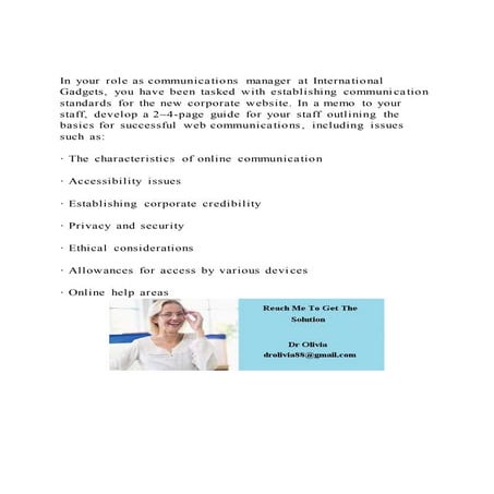 In your role as communications manager at International Gadgets, | DOCX