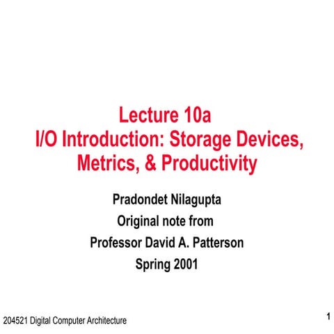 Storage Devices Metrics Productivity Io Introduction Ppt