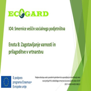 Io4 Enota 8: Zagotavljanje varnosti in prilagoditve v vrtnarstvu | PDF