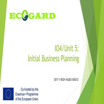 IO4/Unit 5: Initial Business Planning | PPT