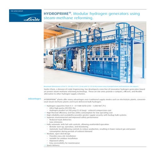 Linde compact methane reformer for H2 production | PDF