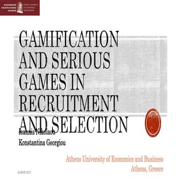 Gamification in recruitment and selection | PPTX
