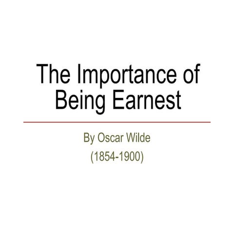 the importance of being earnest | PPT