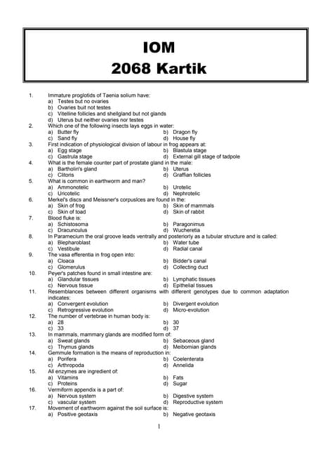 MCQ for Lab Technician | PDF