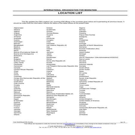 iom missions global locations | PDF