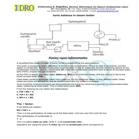 Ion balance in boiler circuit | PDF