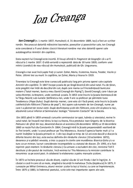 Amintiri din copilarie | PPT