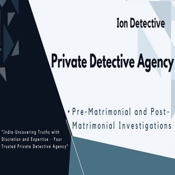 Detective agency in Bangalore | Detective Agency near me | PPTX