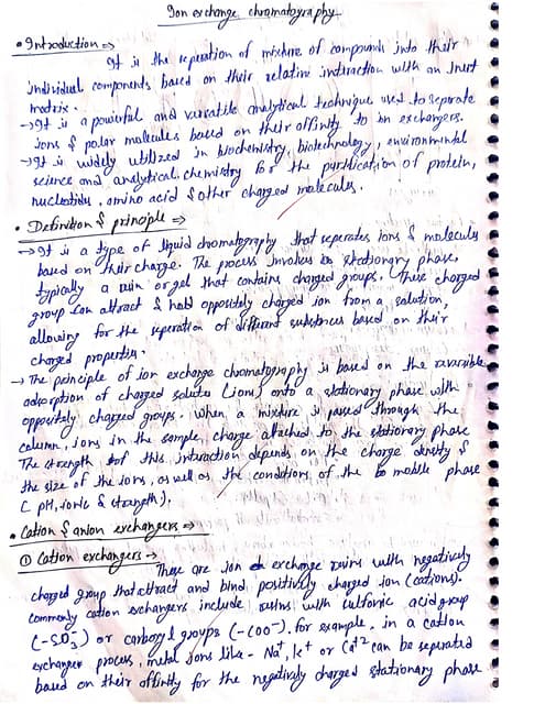 column chromatography Hand Written notes.pdf | Chemistry | Science