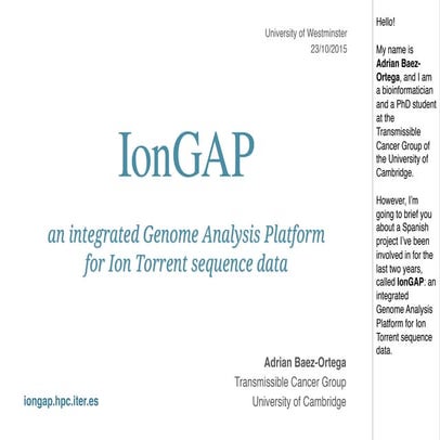 IonGAP - Uni of Westminster 23-10-2015 | PDF