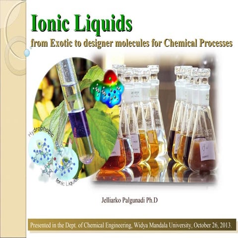 Ionic Liquids - Invited Lecture at the Dept. of Chemical Engineering ...