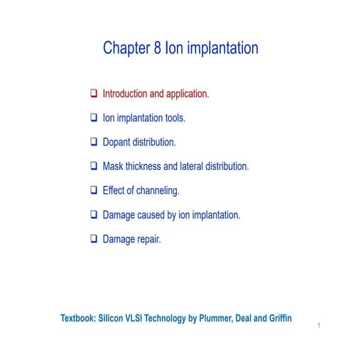 Ion Implantation in Semiconductors: Principles, Processes, and ...