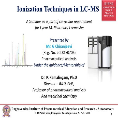 Ionization Techniques in LC-MS | PPTX