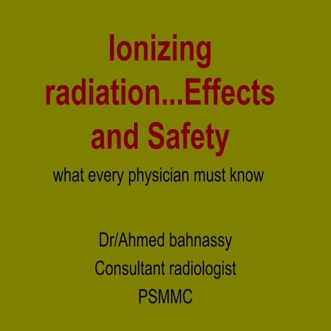 Ionizing radiation hazards and safety :must know | PPS