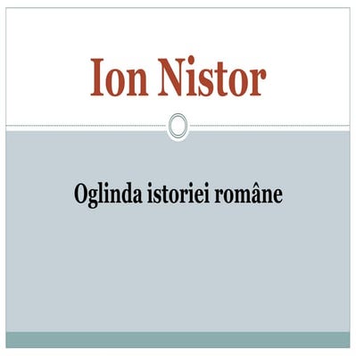 Ion Nistor | PPTX