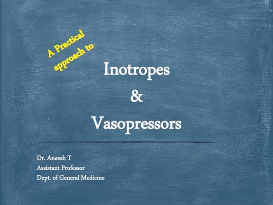 Vassopressors and Inotropes | PPT
