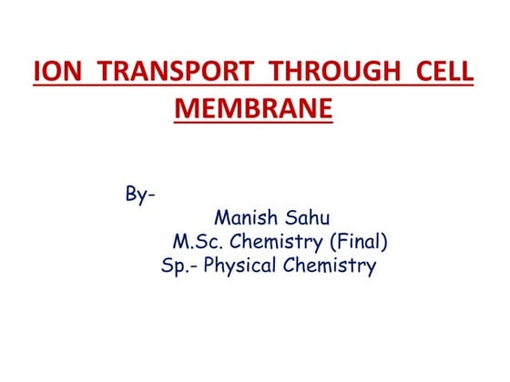 Membrane Channels And Pump | PDF