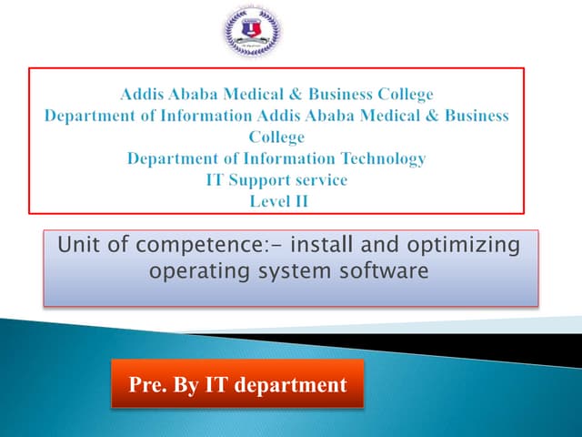 Installing And Optimizing Operating System Software Ppt