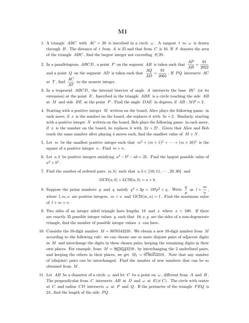 Sample prmo-questions | PDF