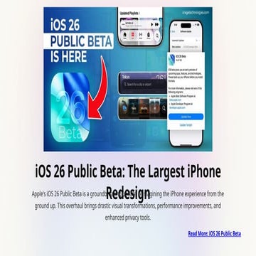 iOS 26 Public Beta: Apple’s Biggest iPhone Redesign – Key Features ...
