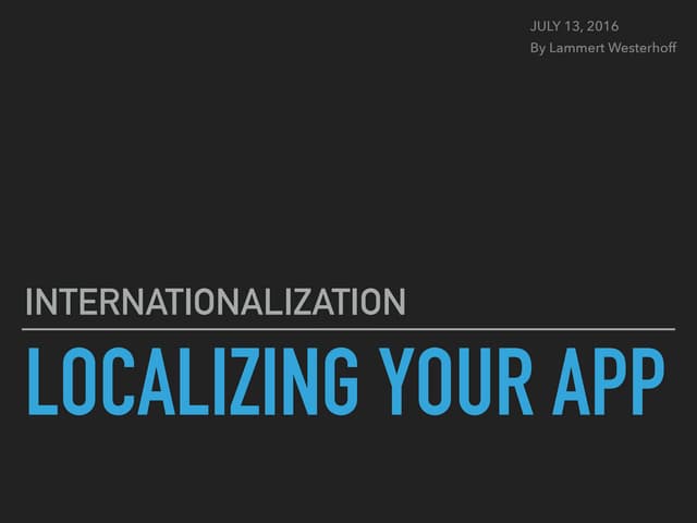 iOS localization | PPT iOS localization | PPT