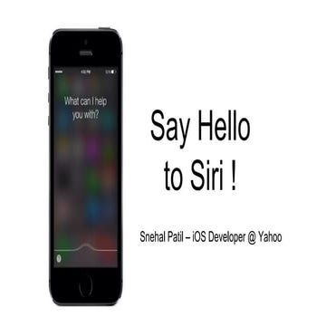 Learn about iOS10 Siri Kit | PPT