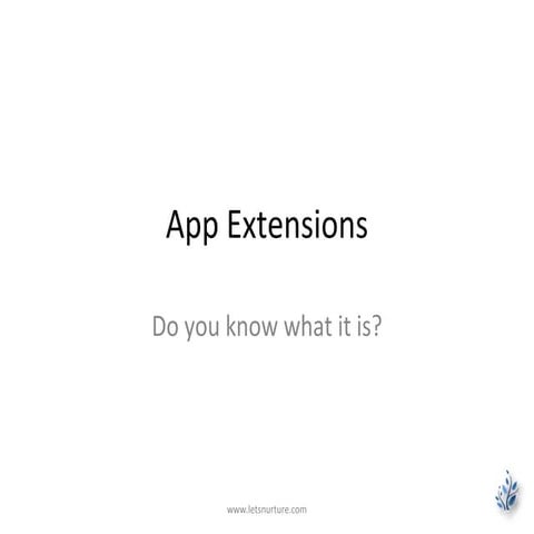 Ios App Extensions Pptx Computer Software And Applications Computing
