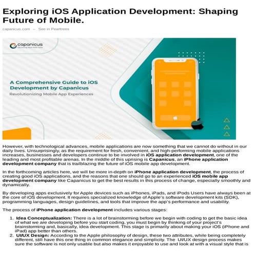 iOS Application Development/Iphone Application development - Capanicus | PDF