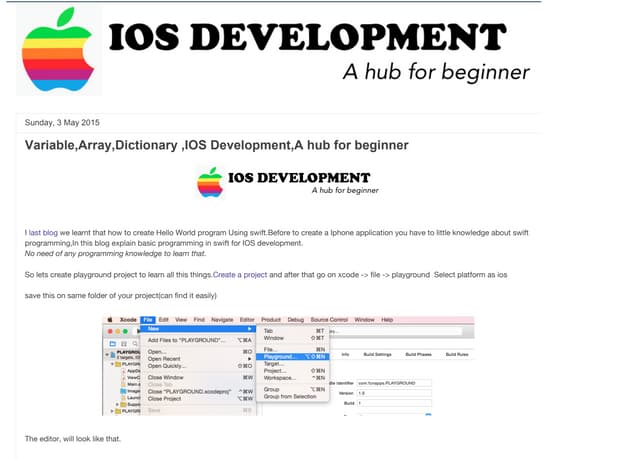 Variable Array Dictionary Of Swift Ios Development A Hub For Beginner Ppt