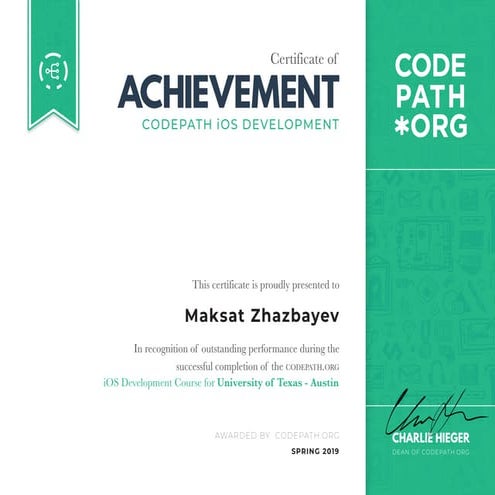 Certified By Codepath Ppt 