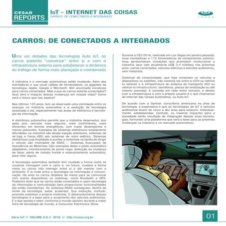 [CESAR REPORTS] Carros: de conectados a integrados | PDF