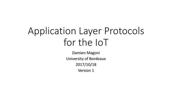 Coap Protocol Internet Of Thingsiot Pptx Internet Computing