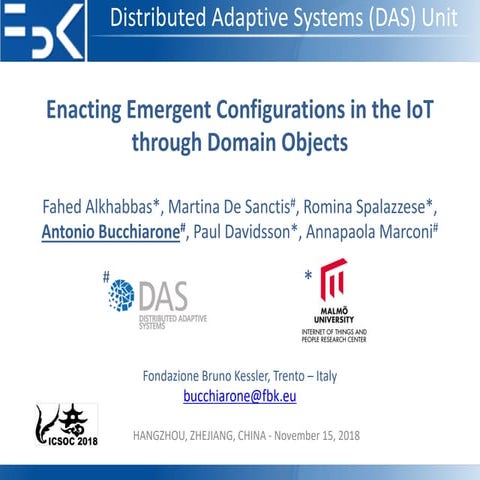 Enacting Emergent Configurations in the IoT through Domain Objects | PPT