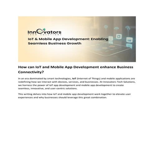 IoT & Mobile App Development: Enabling Business Growth | PDF