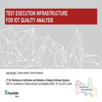 Test Execution Infrastructure for IoT Quality analysis | PDF