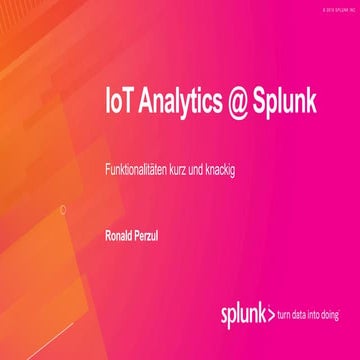 IoT Analytics @ splunk | PPT