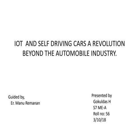 Iot and self driving cars | PPTX
